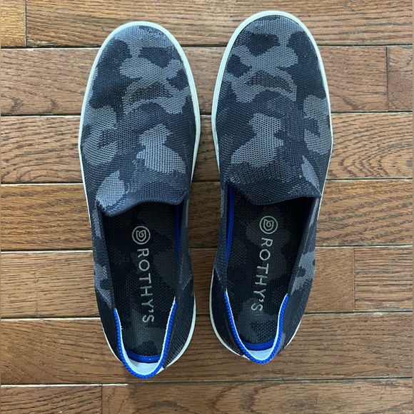 Rothy's | Shoes | Rothys The Original Slip On Black Gray Camo | Poshmark